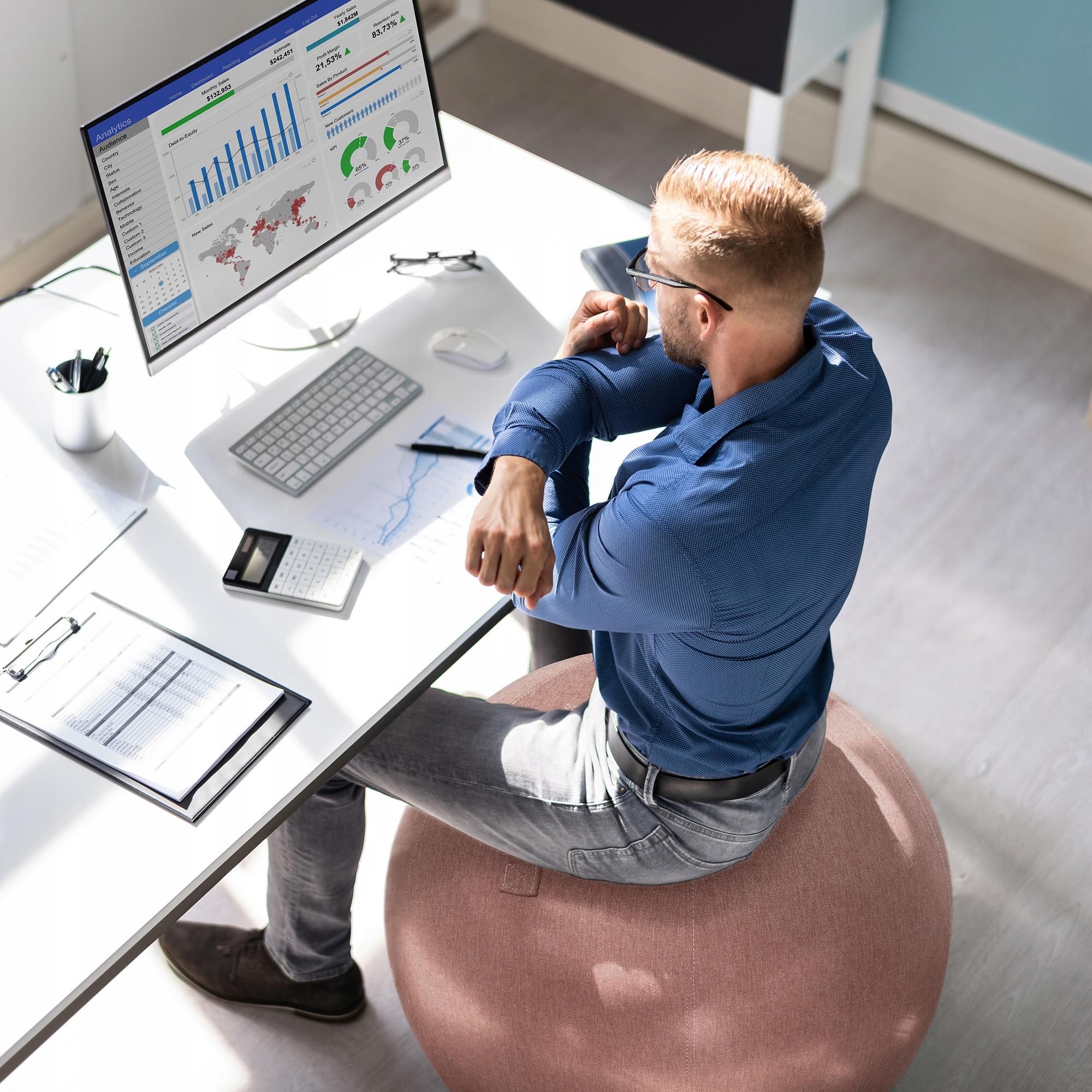 Kenoko Piłka Do Siedzenia Biura Nami 65cm Pastelowy Róż 1870683870 ...