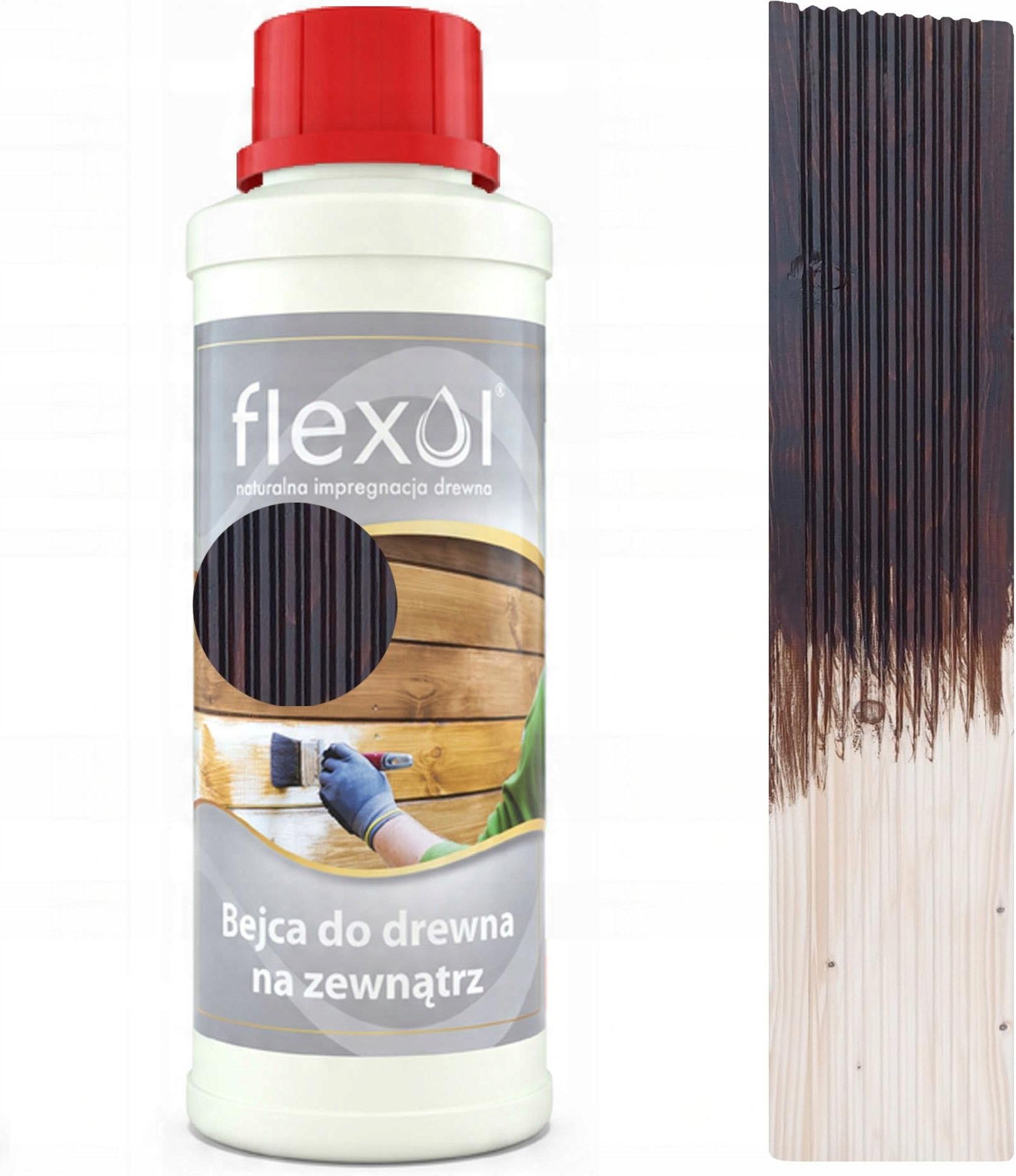 Lakier Flexol Bejca Kolor Smoła Wodna zewnętrzna do drewna 0,25 L ...