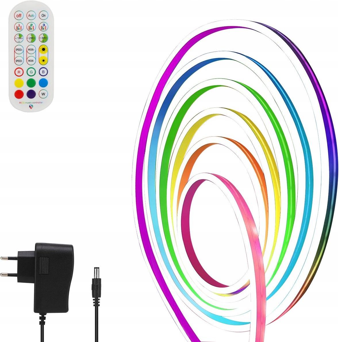 Taśma Led Rgb 5m Wodoodporna Ledy 3535 Listwa 12v Kolorowa Na Pilota ...