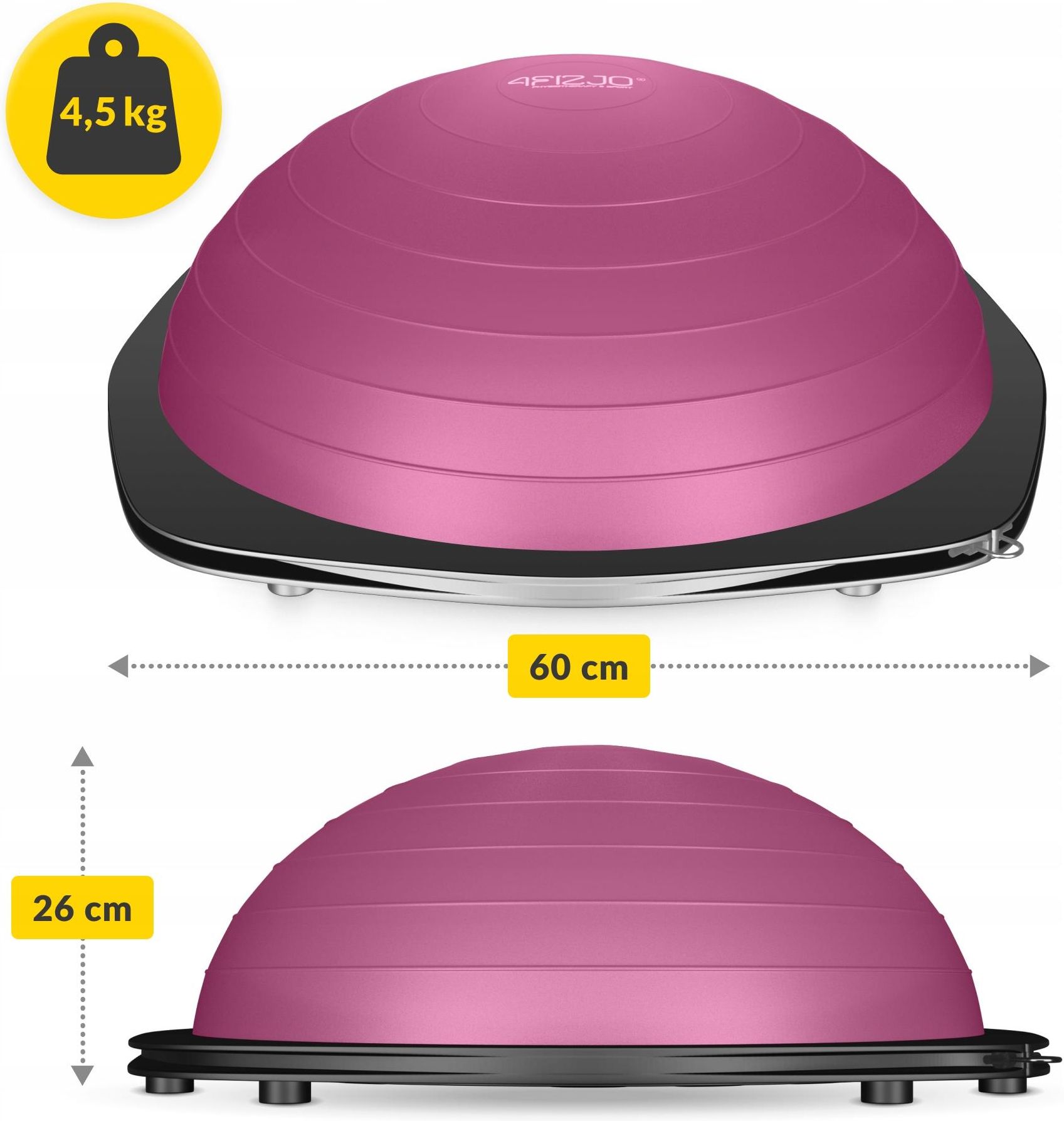 4Fizjo Półpiłka Piłka Do Balansowania Balance Ball 60Cm Linki Pompka ...