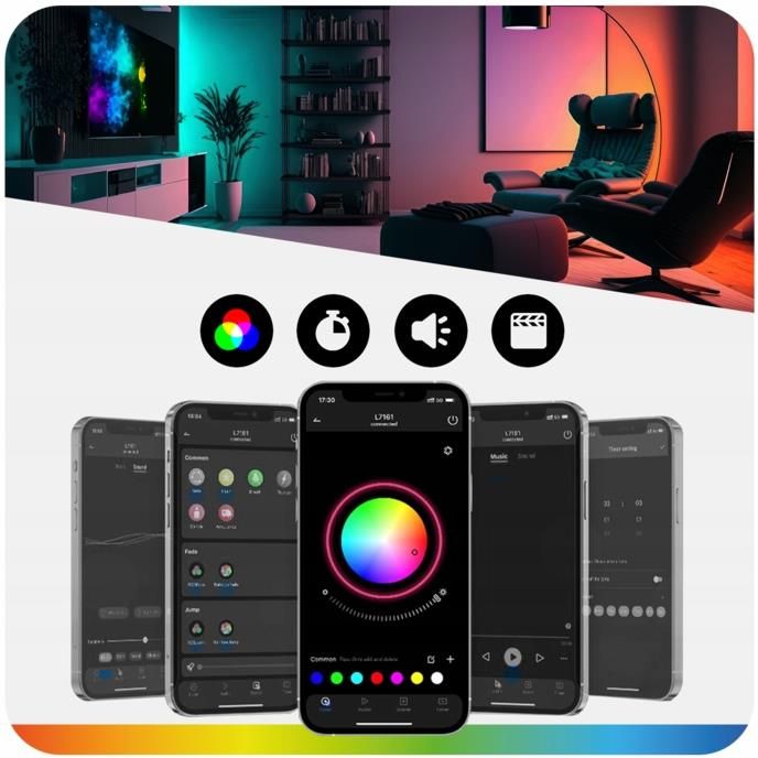 Ledrgb Taśma Led 5M Rgb Usb 5050 do Tv Ledy Pilot Aplikacja Zestaw ...