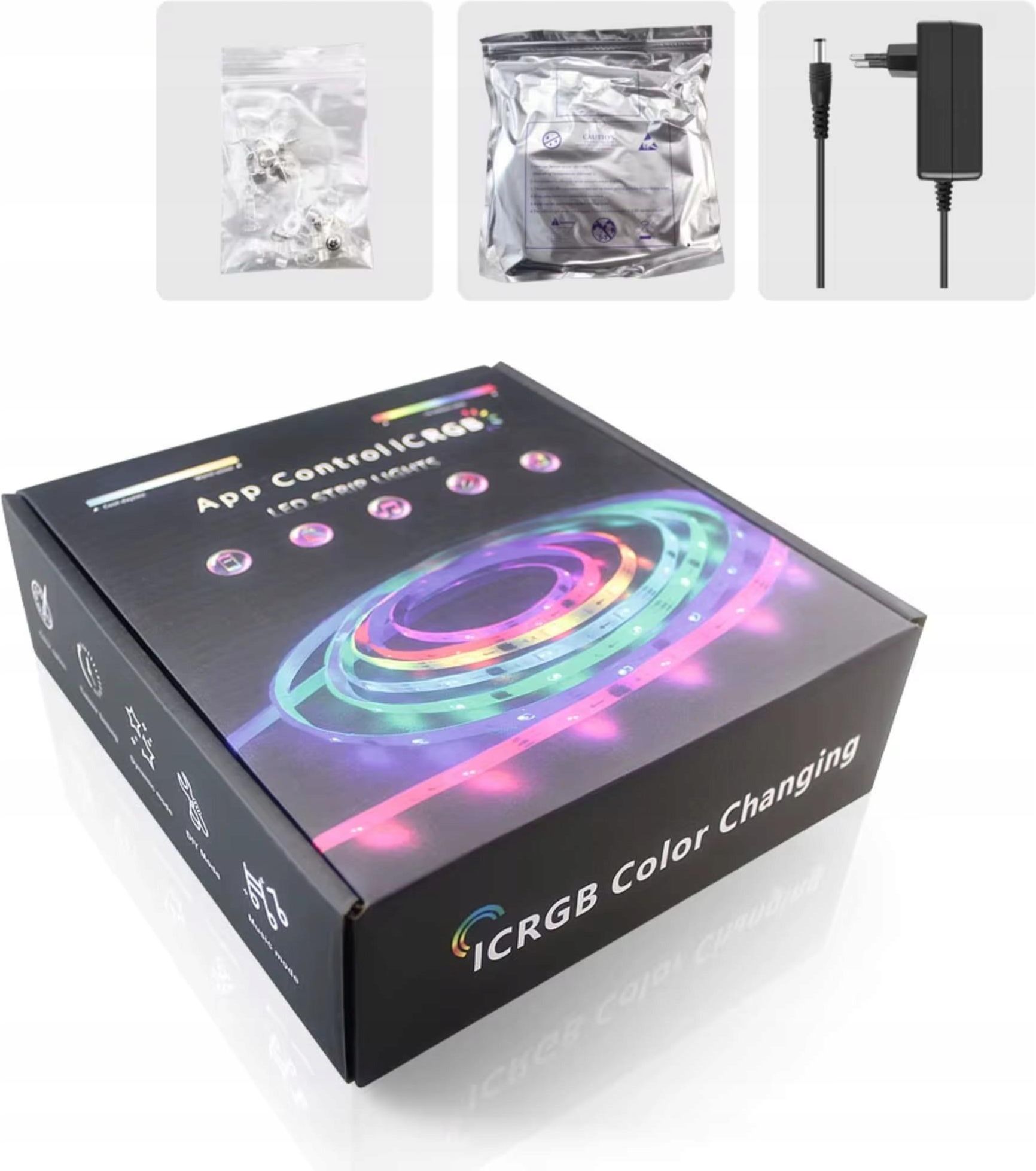 Automat-On Taśma Led WiFi Tuya 10m Rgb-ic 30W Zestaw z zasilaczem 30W ...