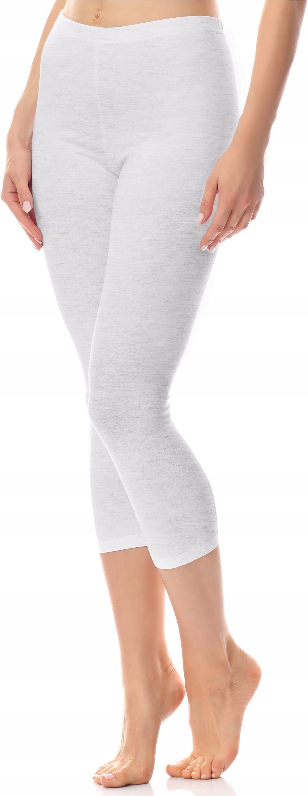 [BO] Legginsy damskie 3/4 capri getry damskie bawełna AN60-101 Szary L ...