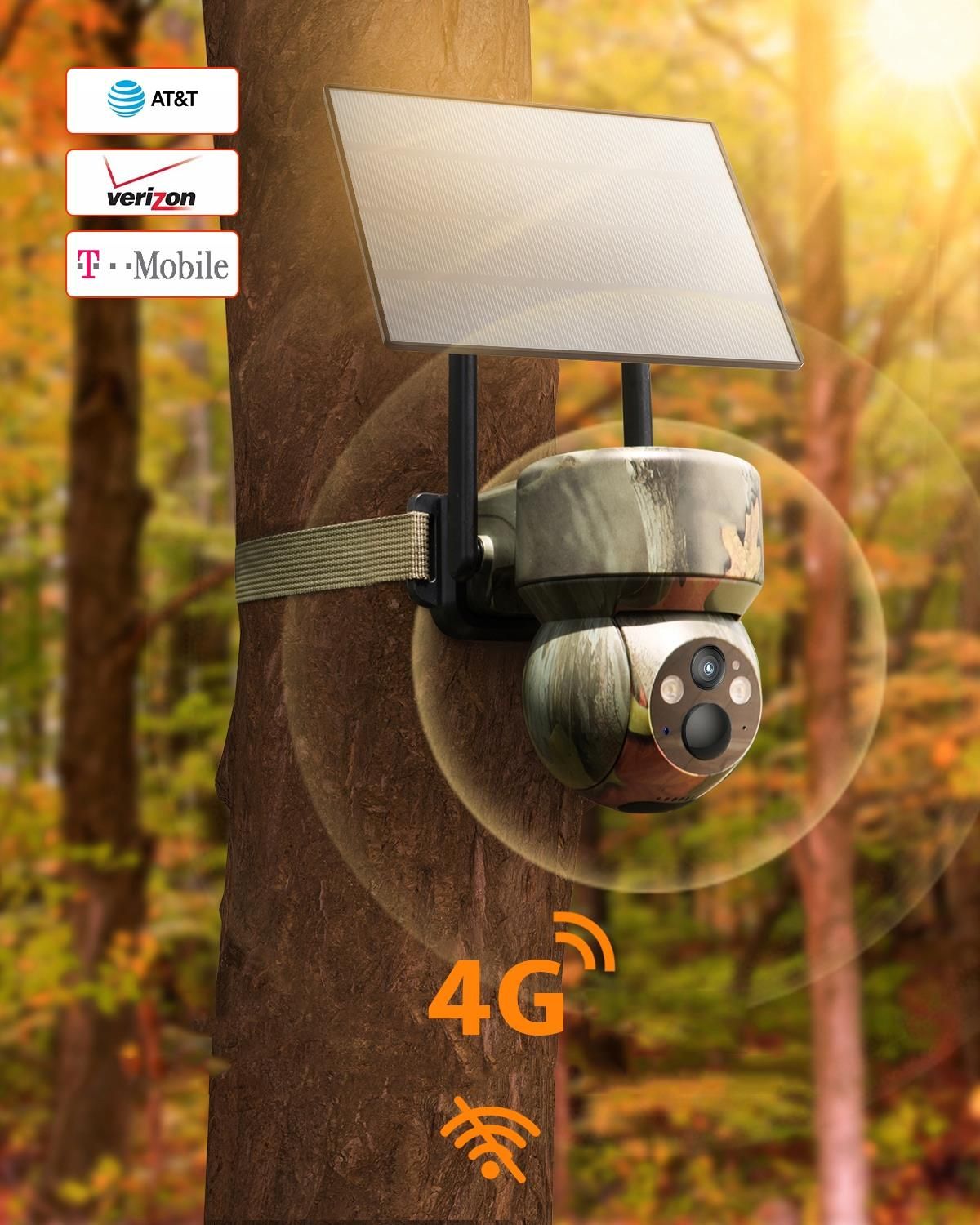 Kamera Fotopułapka Solarna Gsm Sim 4G Lte Zewnętrzna 2K Noktowizyjna ...