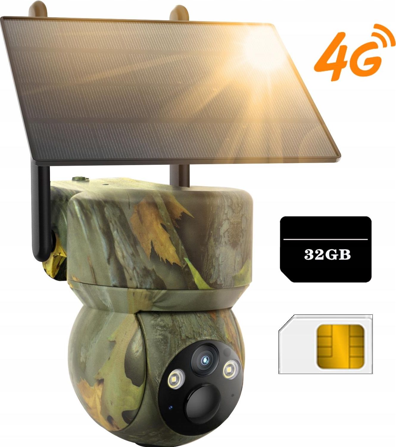Kamera Fotopułapka Solarna Gsm Sim 4G Lte Zewnętrzna 2K Noktowizyjna ...