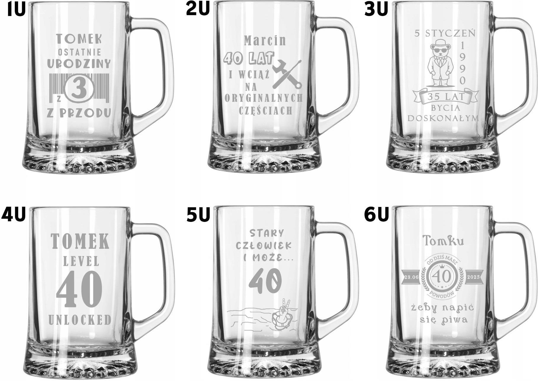 Kufel Do Piwa Na Prezent Grawer Imię Logo 620Ml W Pudełku Urodziny ...