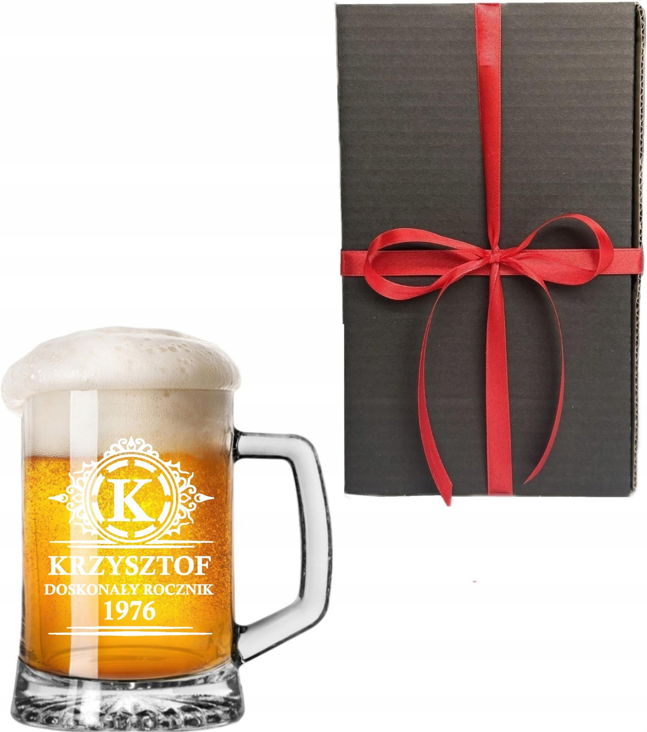 Kufel Do Piwa Na Prezent Grawer Imię Logo 620Ml W Pudełku Urodziny ...