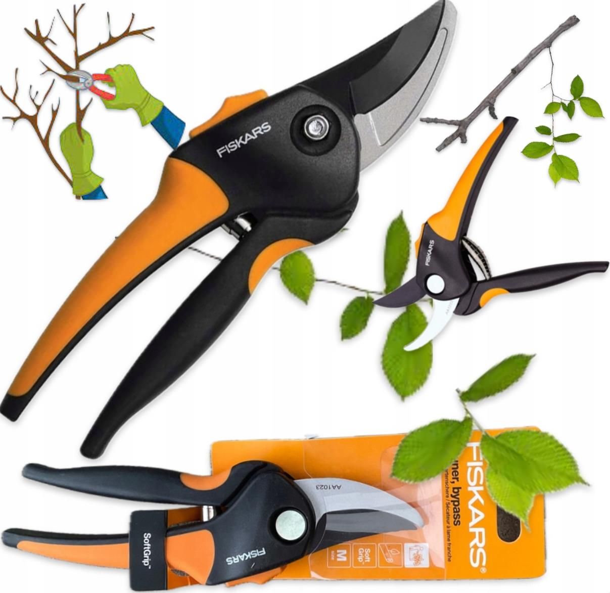 Fiskars Sekator Solid ręczny nożyce do gałęzi Narzędzia Ogrodnicze ...