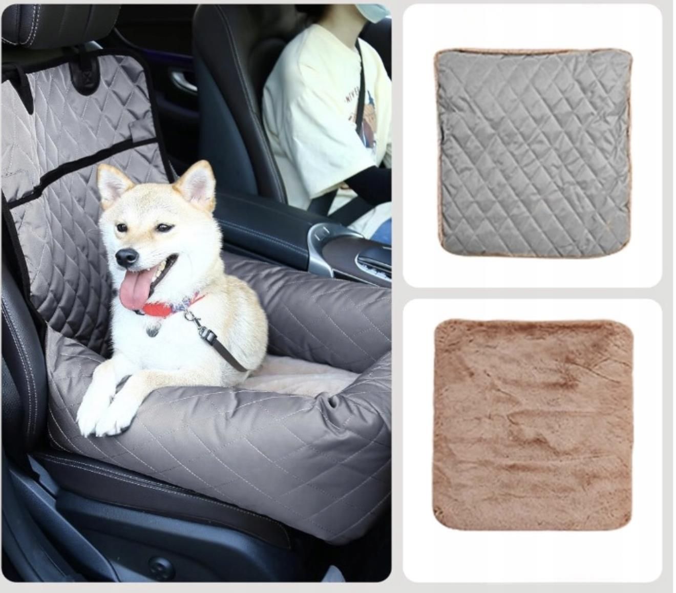 Happy Hachi Pokrowiec Na Siedzenie Samochodowe Dla Psa Szary 2szt ...