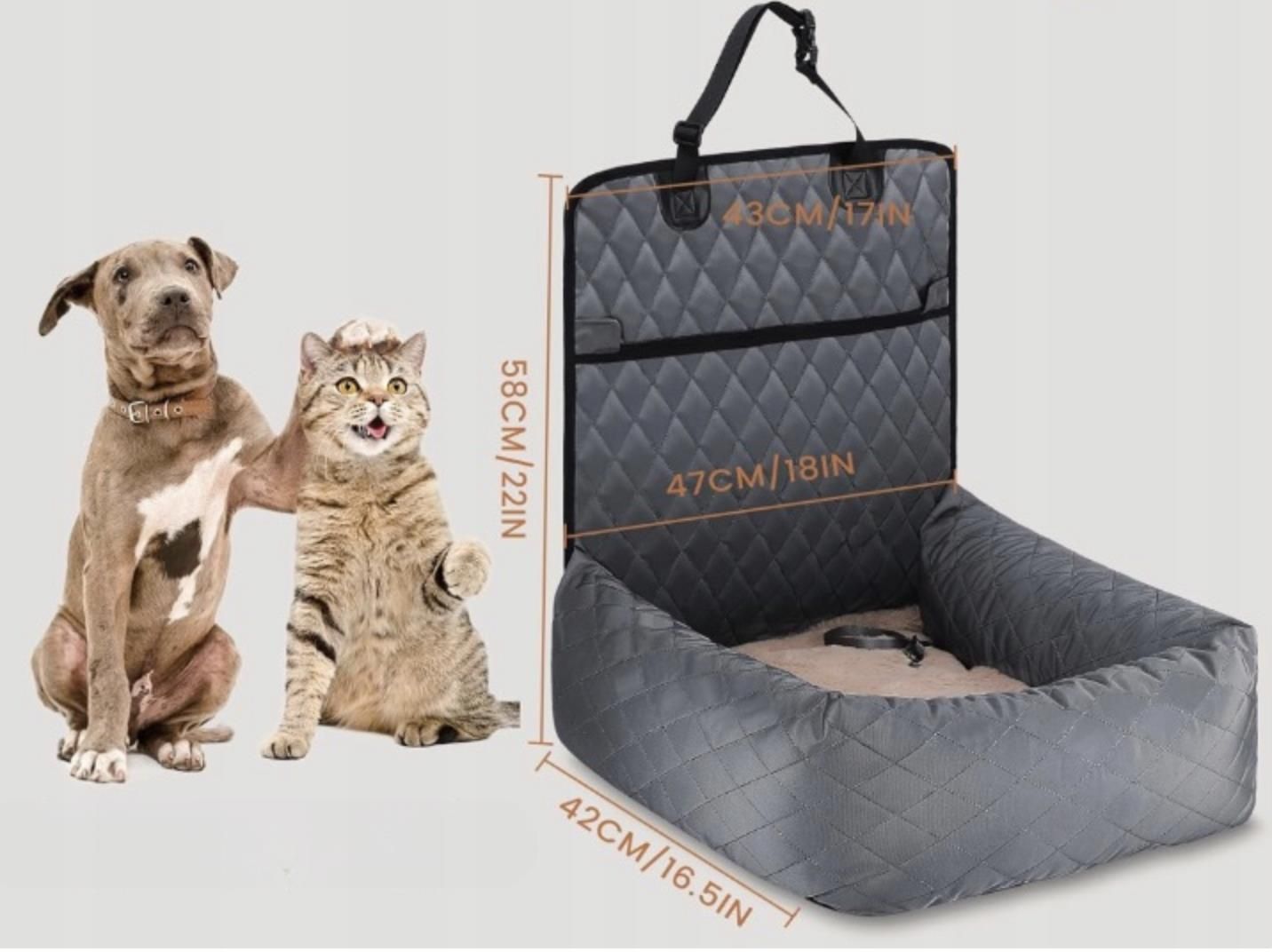 Happy Hachi Pokrowiec Na Siedzenie Samochodowe Dla Psa Szary 2szt ...