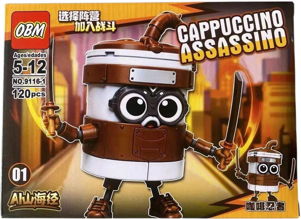 7 Toys Kolorów Zestaw 4 Komplety Klocki Brainrot Cappuccino Gusini Tata ...