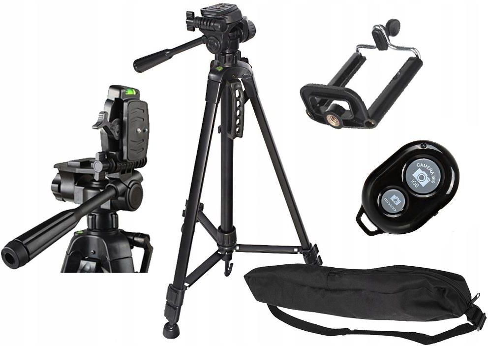 Statyw Azaris Statyw Tripod 120cm Selfie Pilot Uchwyt na Telefon Etui ...