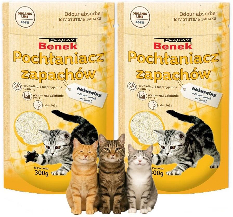 Super Benek Pochłaniacz Zapachów Corn Naturalny 2X300G Benek Dla Kota ...