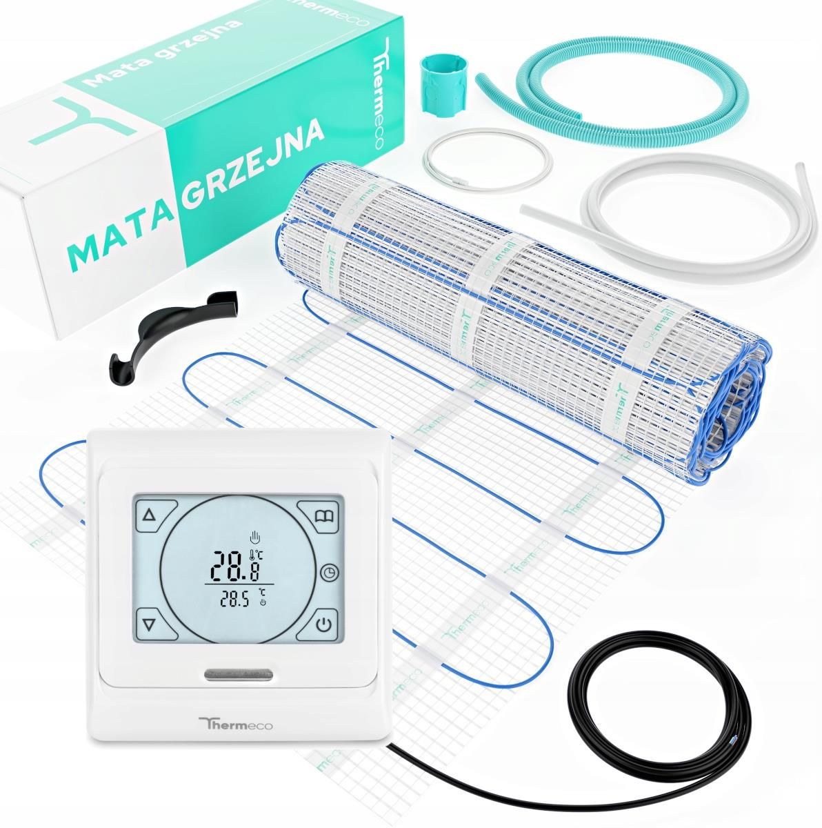 Ogrzewanie podłogowe Thermeco Mata Grzewcza Grzejna Zestaw H16 7M2 ...