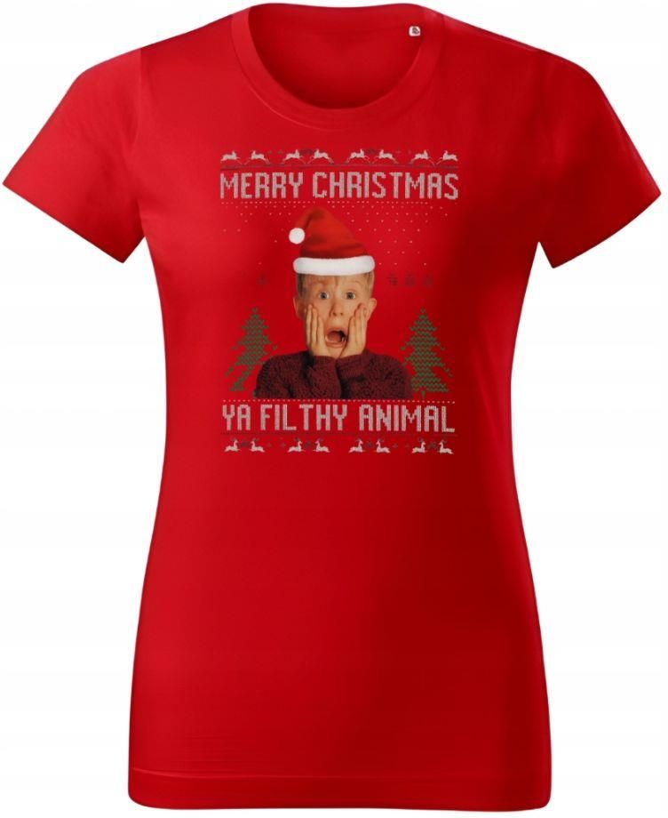 Koszulka damska Świąteczna filmowa Kevin sam w domu T-shirt świąteczny ...