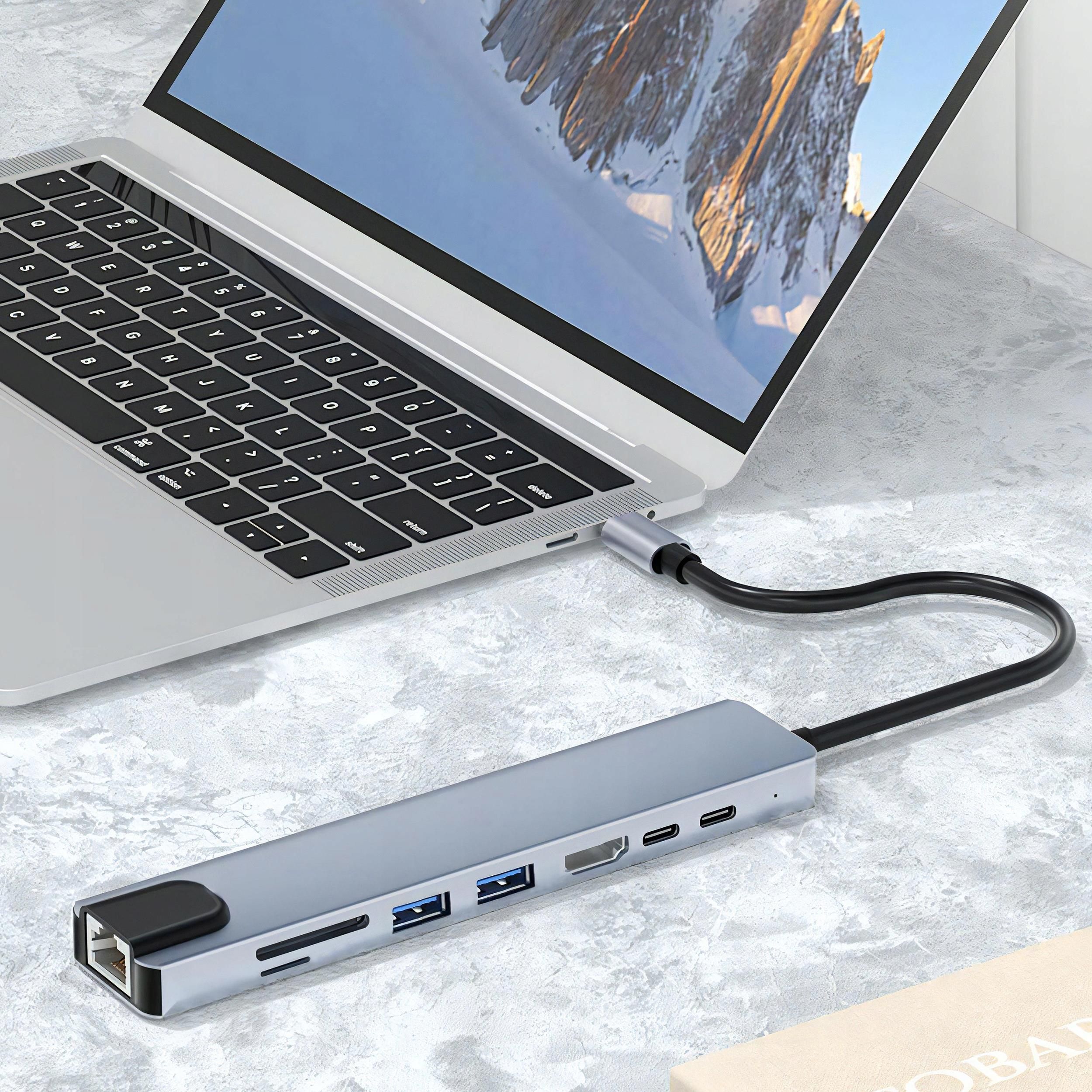 Renew Force Hub Usb C 3.0 8W1 Adapter Przejściówka Port Hdmi 4K Karta ...