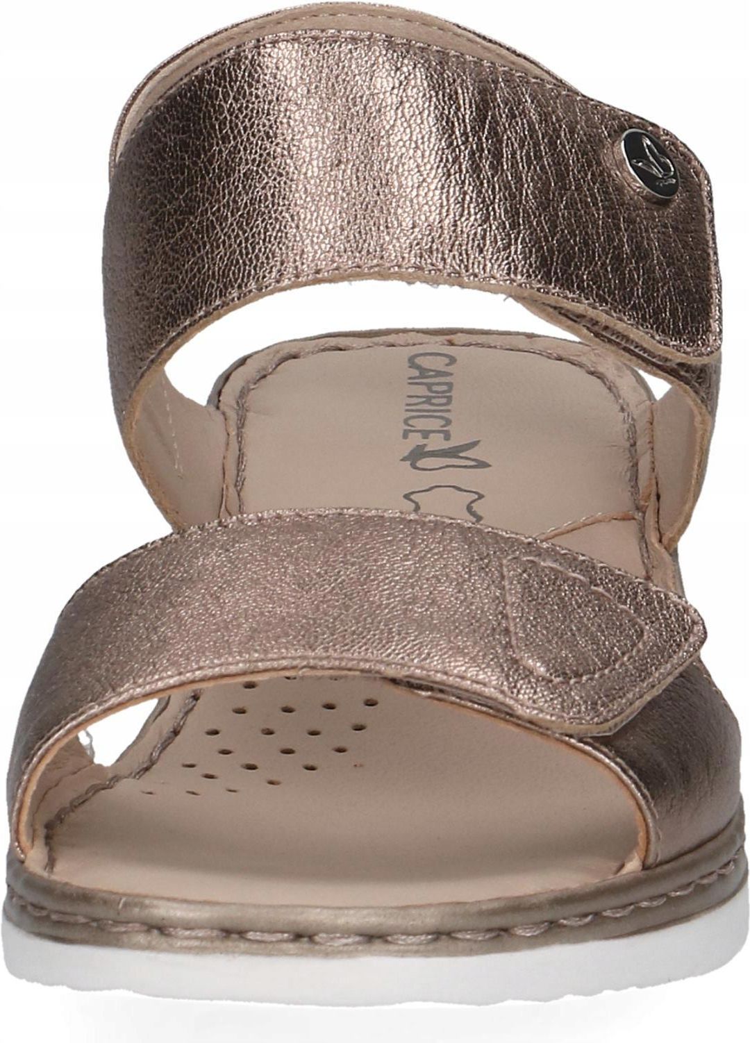 Caprice sandały metaliczne Sandra na podwyższeniu na rzepy[28251-42-341 ...