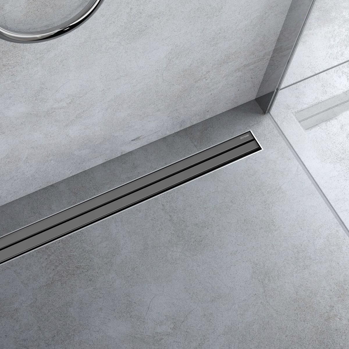 Zestaw odpływowy Oltens Langan Slim Odpływ Liniowy 90cm Grafit Połysk ...