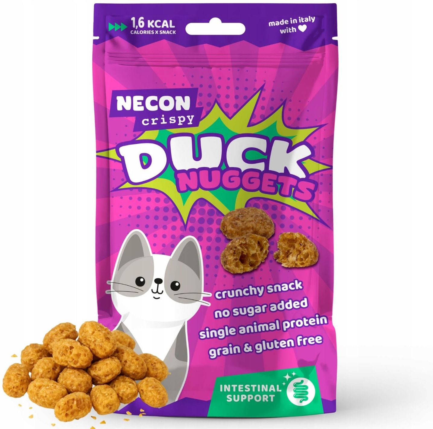 Karma Necon Pet Food Przysmaki Dla Kota Włoskie Na Trawienie Nuggetsy O ...