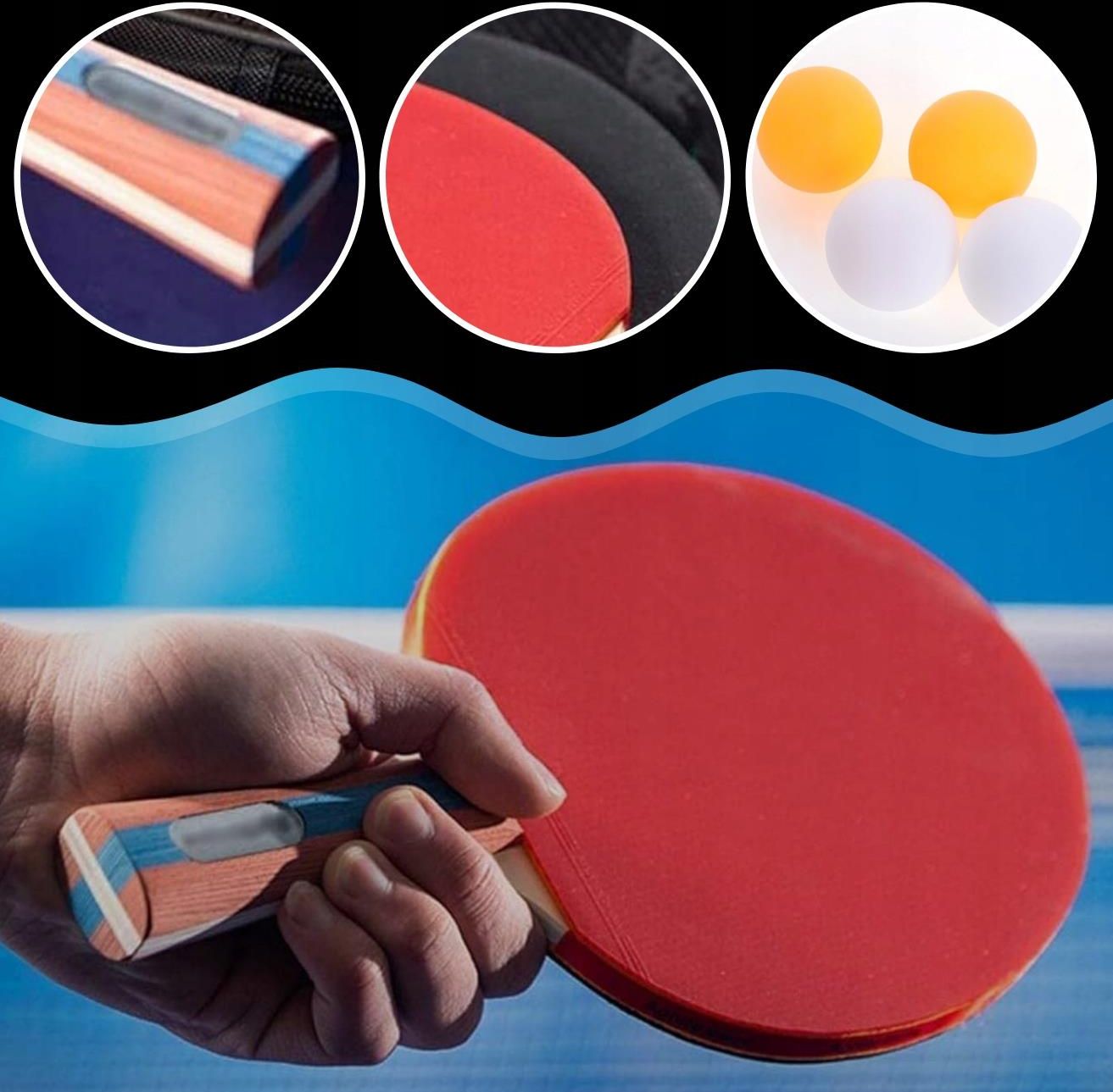 Memflow 2X Paletki Rakietki Do Ping Ponga Tenisa Stołowego Zestaw 3 Piłeczki - Ceny i opinie ...