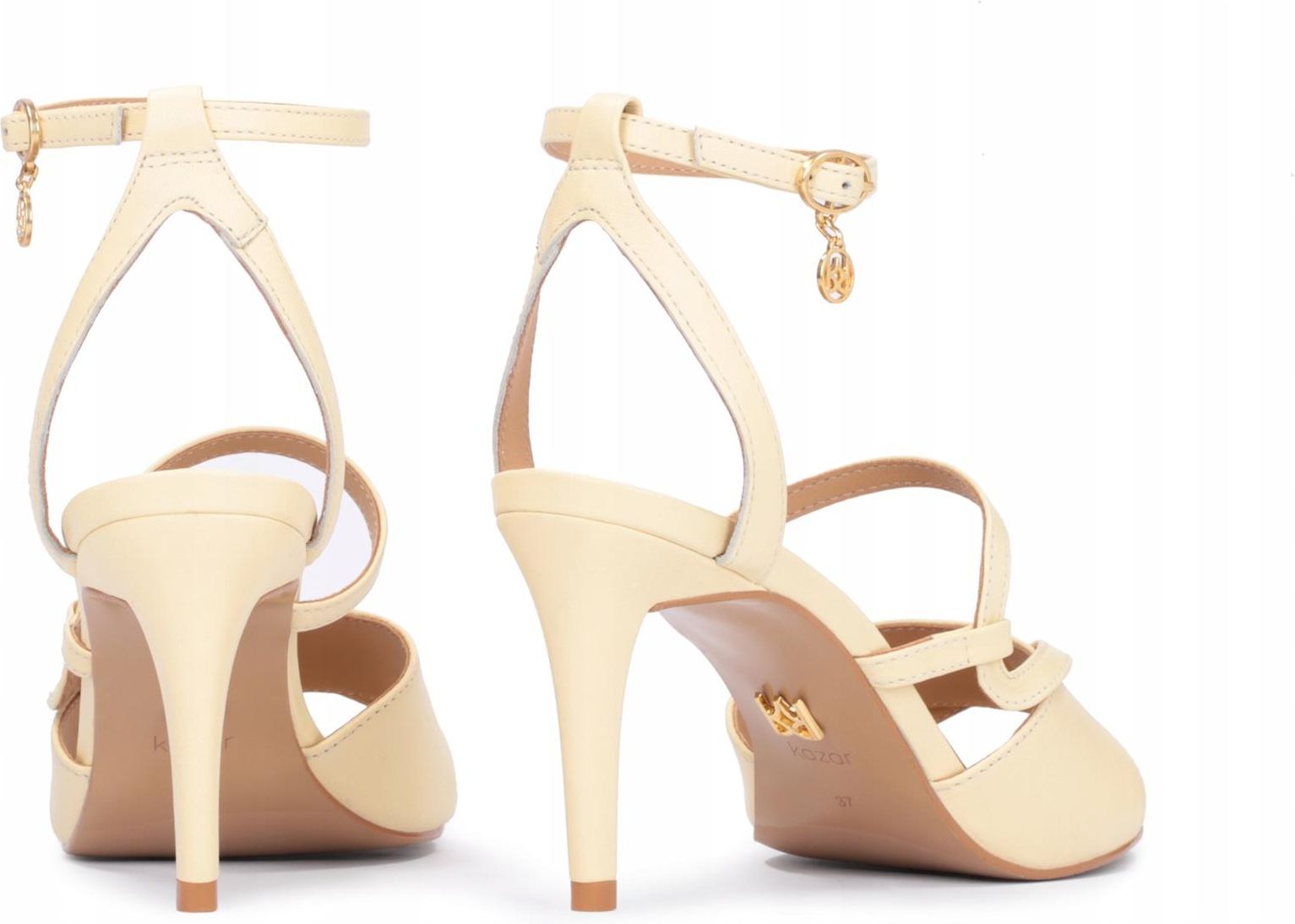Jasnożółte sandały damskie o unikatowym designie Kazar - Ceny i opinie ...