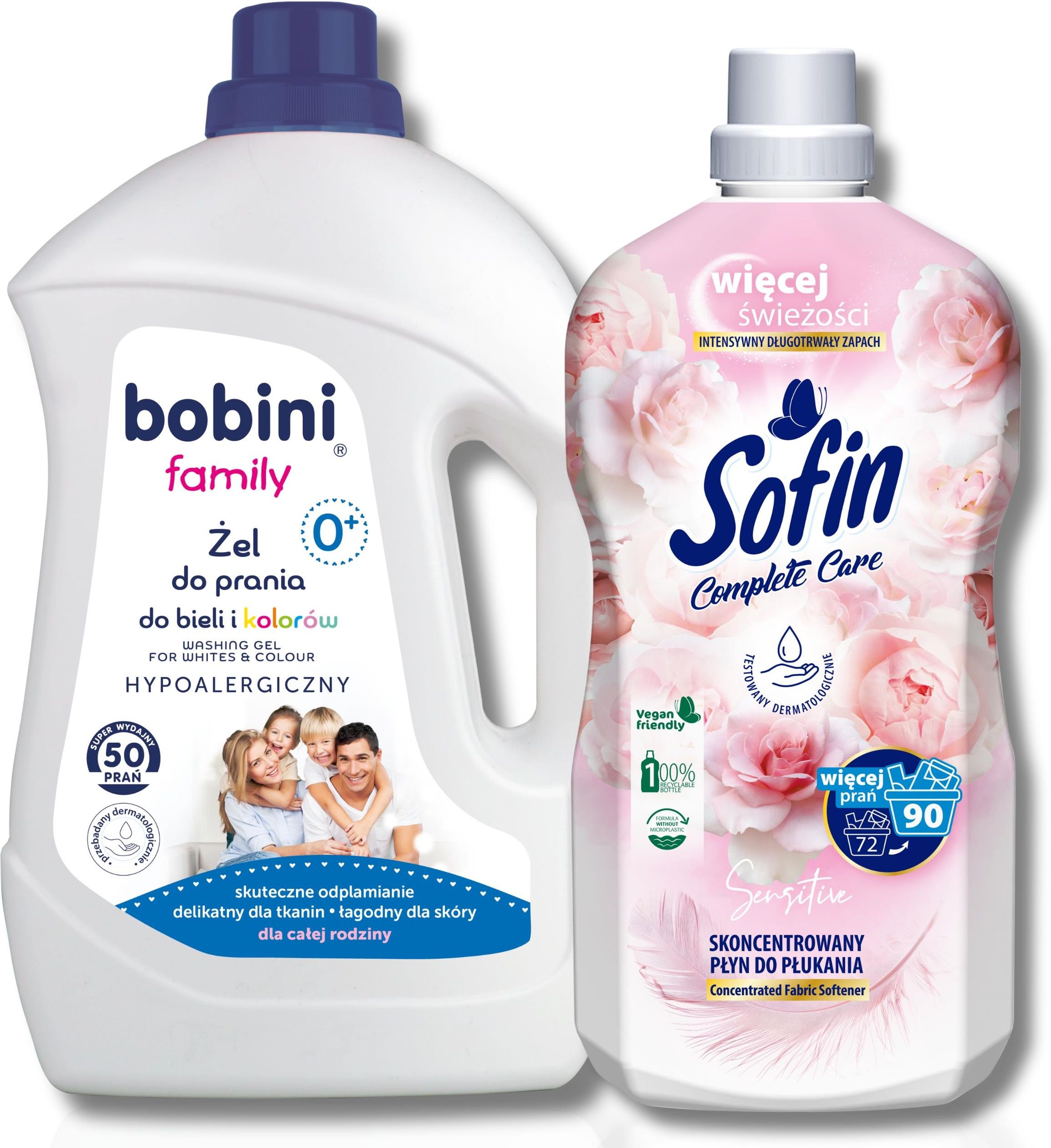 Bobini Family Żel Do Prania 2,5L Płyn Do Płukania Tkanin Sensitive 1,8L ...