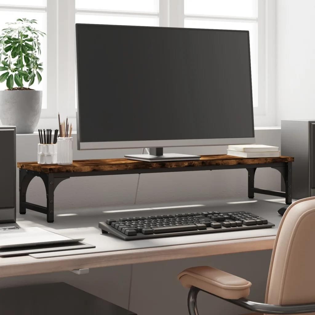 Gravora Podstawka pod monitor z drewnopochodnego materiału, przydymiony ...