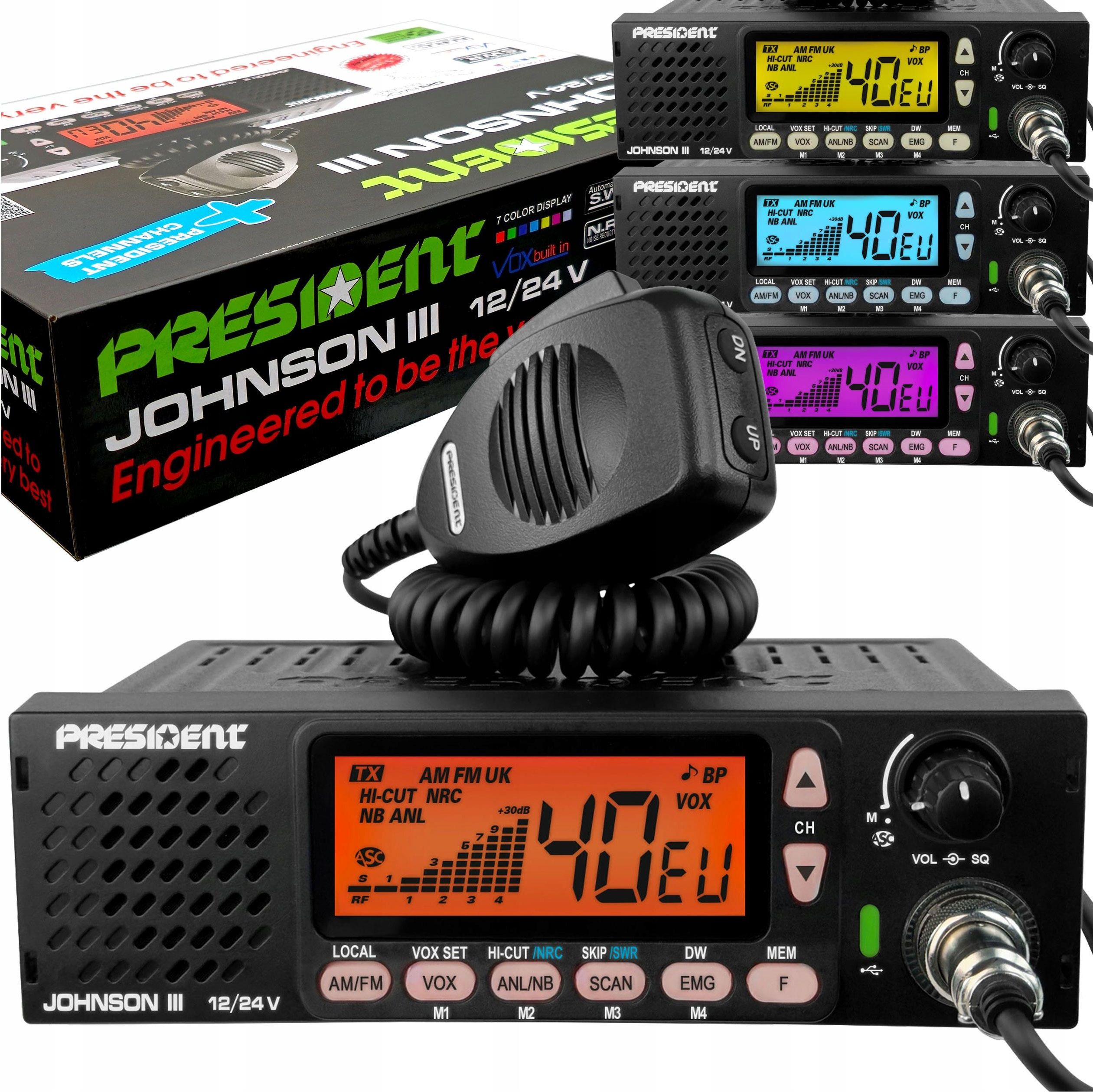 CB Radio President Cb Radio Johnson Iii Asc 12/24V Vox Nrc Swr Z ...