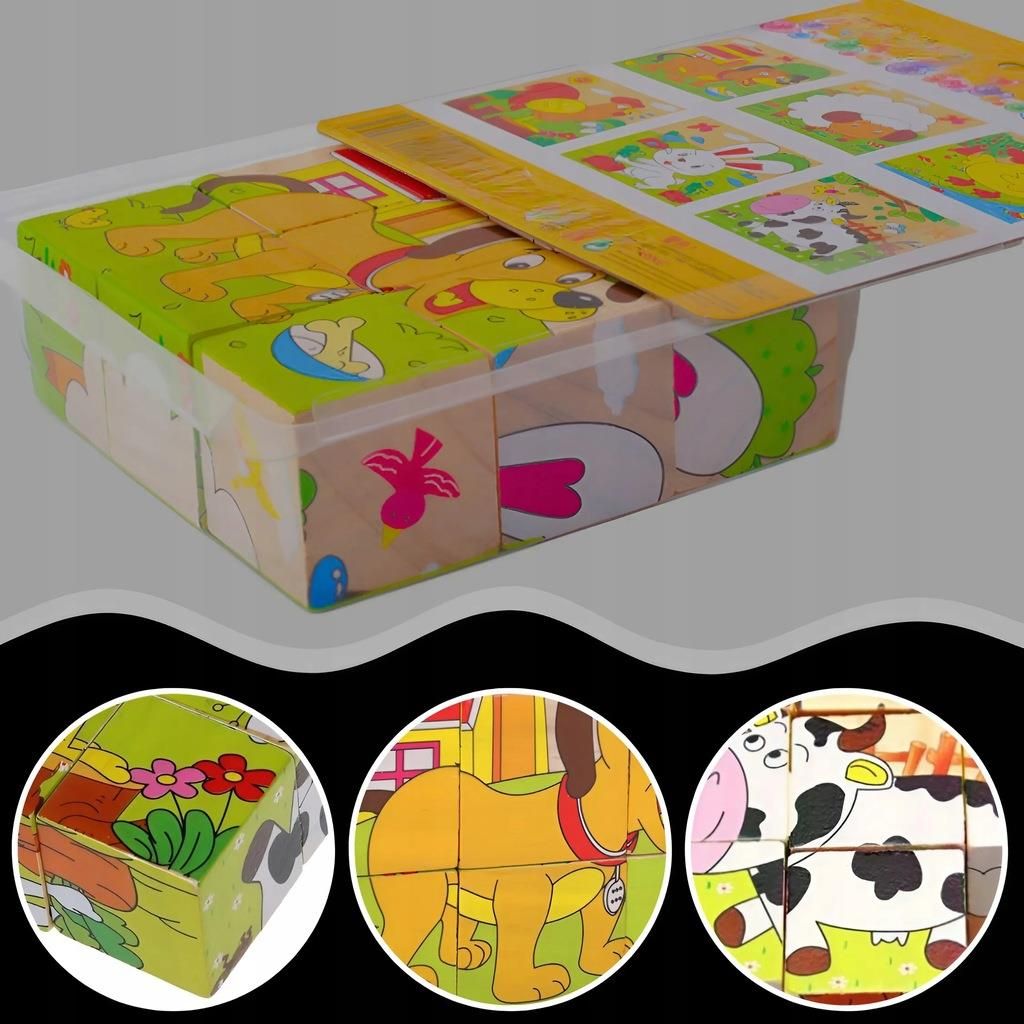 Memflow Puzzle Klocki Drewniane Układanka Edukacyjna Logiczna Kolorowa Dla Dzieci - Ceny i ...