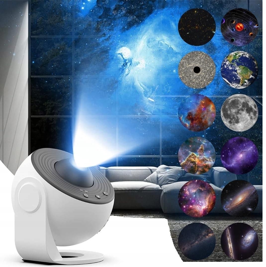 Projektor Gwiazd Planetarium Obrotowy Led Lampka Nocna Usb 12 Projekcji ...
