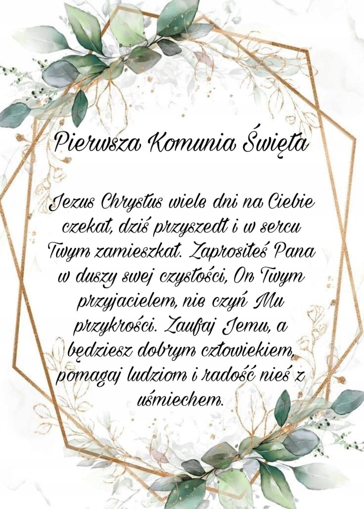 Opłatek Na Tort Komunijny Komunia Św. Kielich Hostia Outarz Tekst Bibla ...
