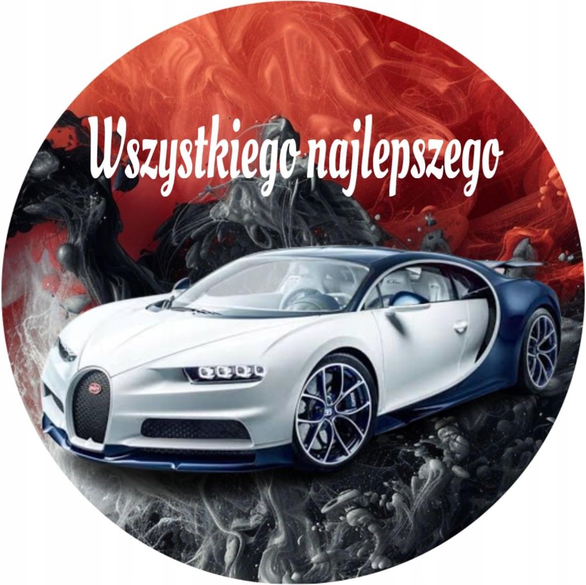 Opłatek Na Tort Urodziny Bugatti Auto Samochód 18 30 40 50 Tekst Fura ...