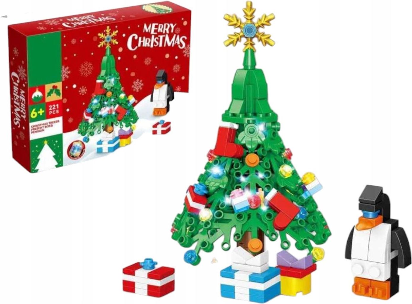 Choinka Z Klocków Zestaw Świąteczny Klocki Konstrukcyjne Led 221 Elementów - ceny i opinie ...