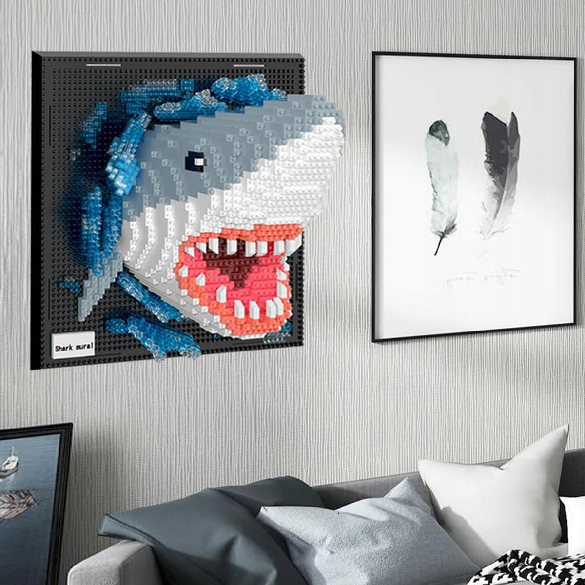 Bedee Klocki Konstrukcyjne Rekin 3D 2166 Pcs Do Złożenia Ściana Lub ...