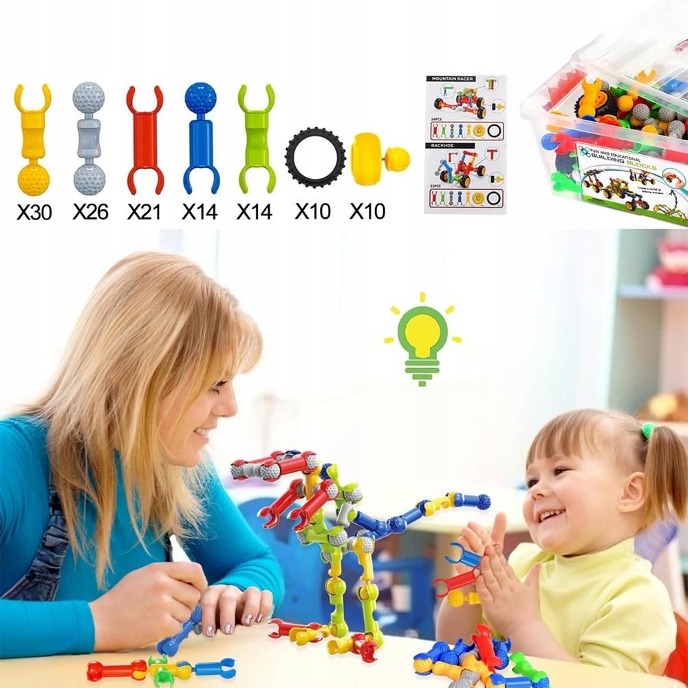 Bedee Zabawki Konstrukcyjne Klocki 125Szt. Do Budowy Różnych Modeli ...