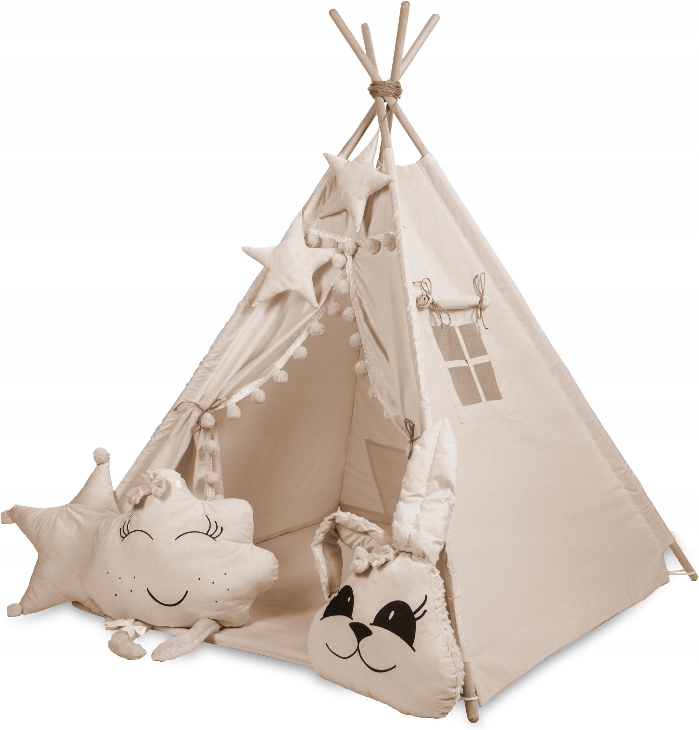 Didibaby New Design Namiot Tipi Duże Puchate Pompony Zestaw Poduszeczek Produkt Pl - Ceny i ...