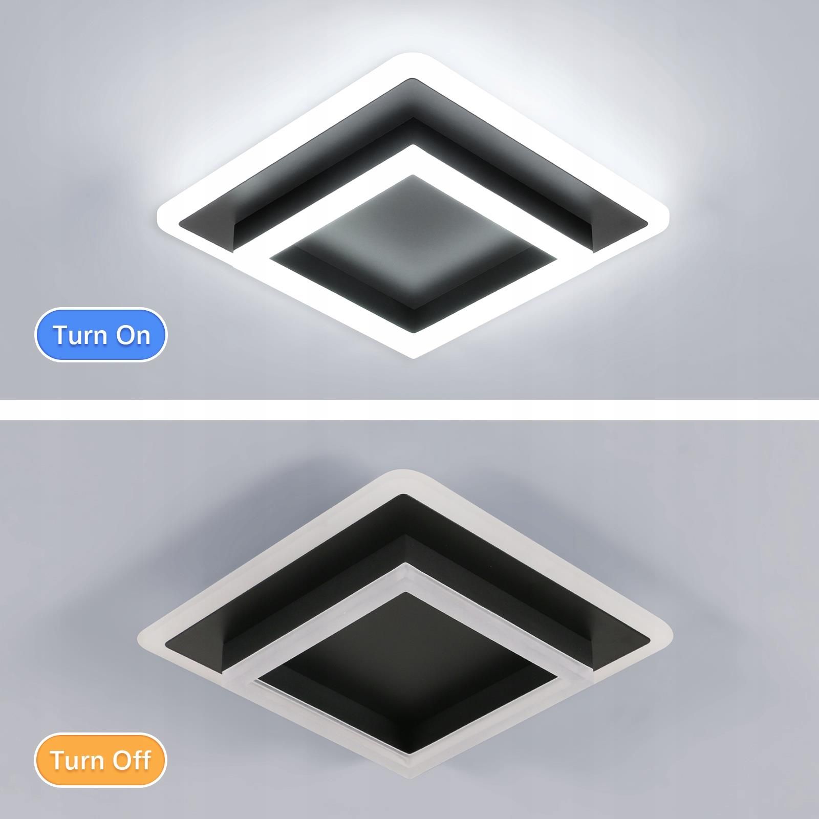 Comely Plafon Lampa Led Sufitowa Czarna Kwadrat Nowoczesna Do Salonu ...