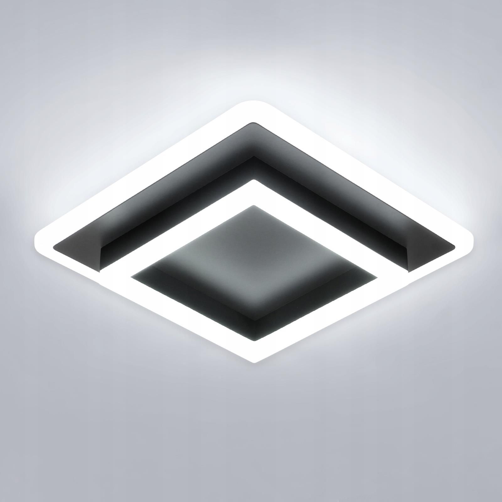 Comely Plafon Lampa Led Sufitowa Czarna Kwadrat Nowoczesna Do Salonu ...