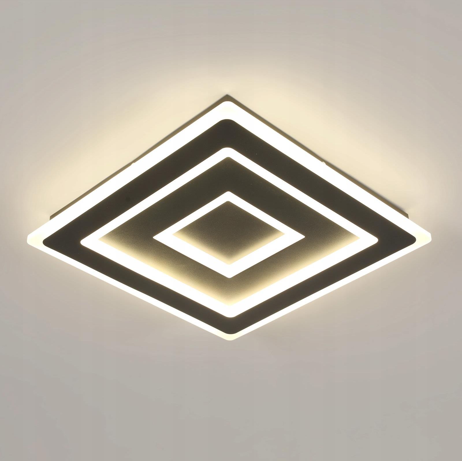 Comely Plafon Lampa Led Sufitowa Czarna Kwadrat Nowoczesna Do Salonu ...