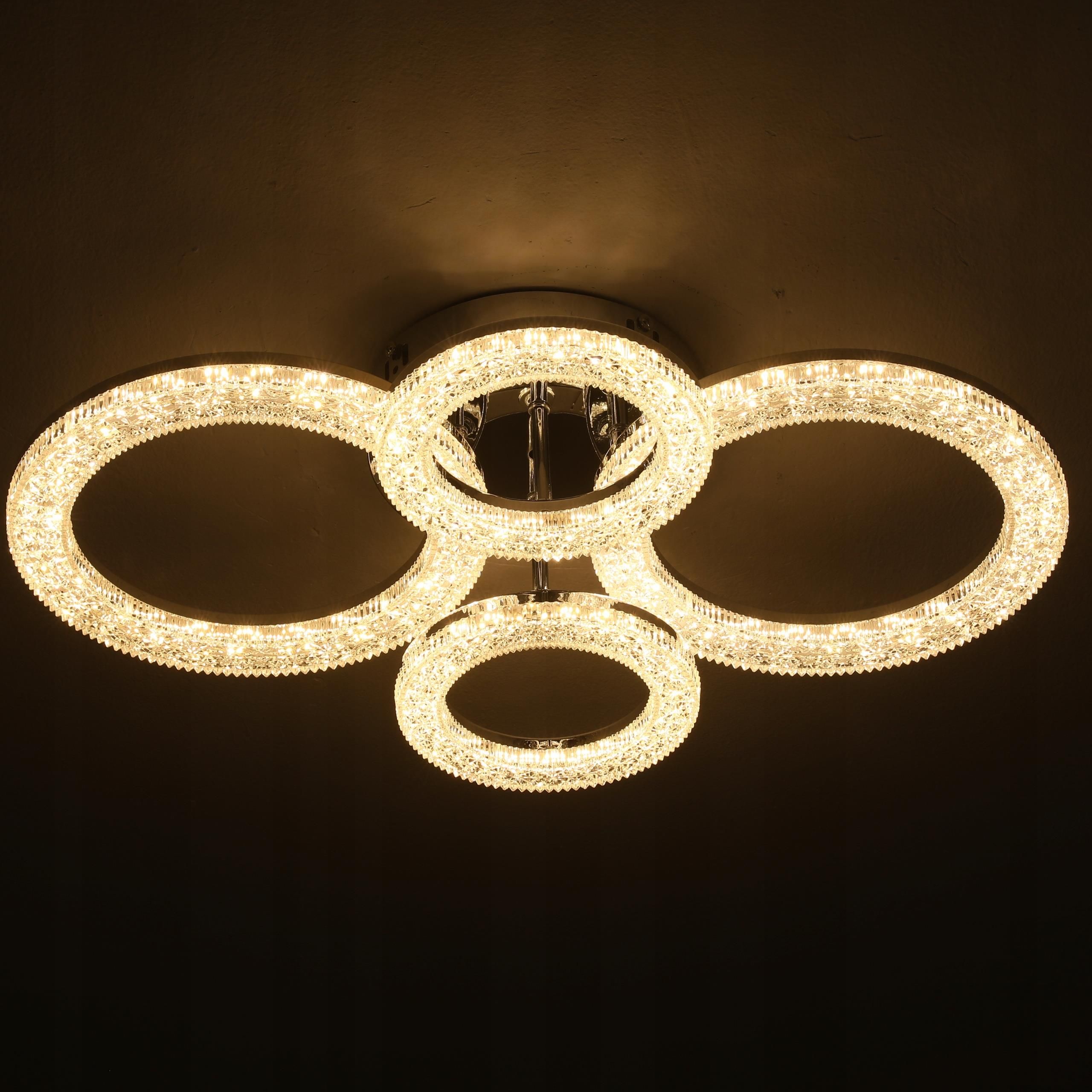 Lampa Sufitowa Kryształowa Glamour Wisząca Żyrandol Plafon Led Pilot ...