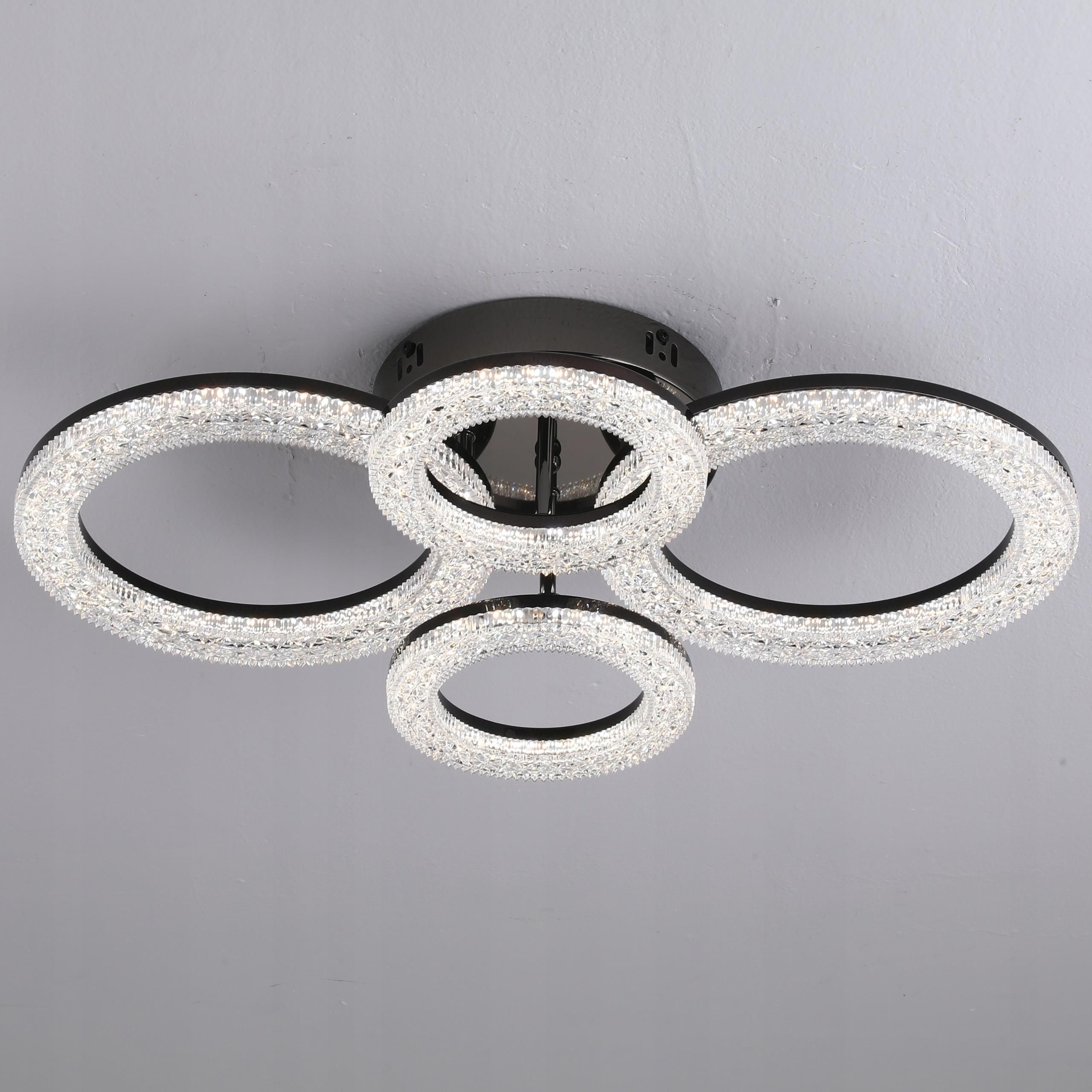 Lampa Sufitowa Kryształowa Glamour Wisząca Żyrandol Plafon Led Pilot ...