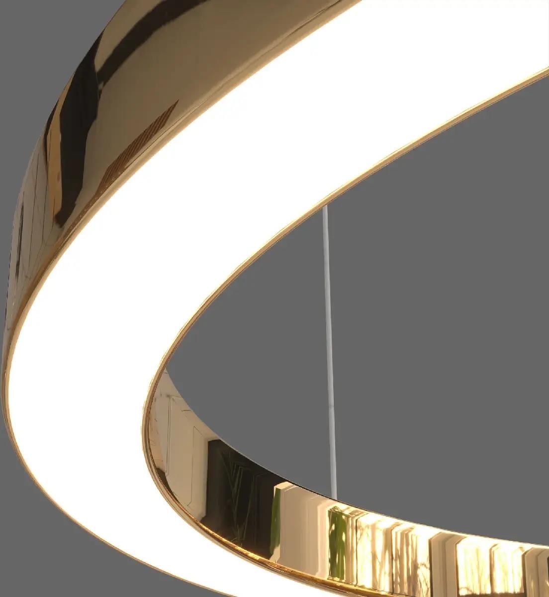 Yaskr Wisząca Lampa Do Salonu Aurum M Pl0116-90-Cct Led 38W Cct Złota ...