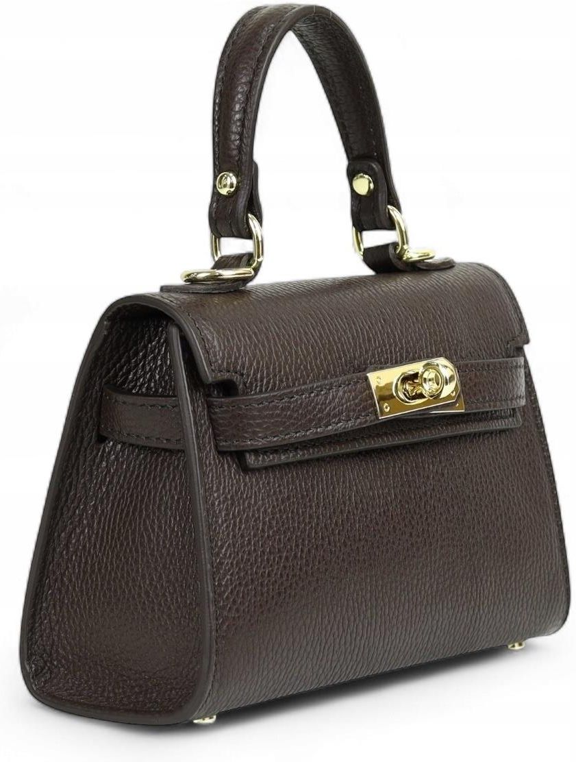 Torebka Damska Kuferek Ester-M z Naturalnej Skóry Espresso - Ceny i opinie - Ceneo.pl