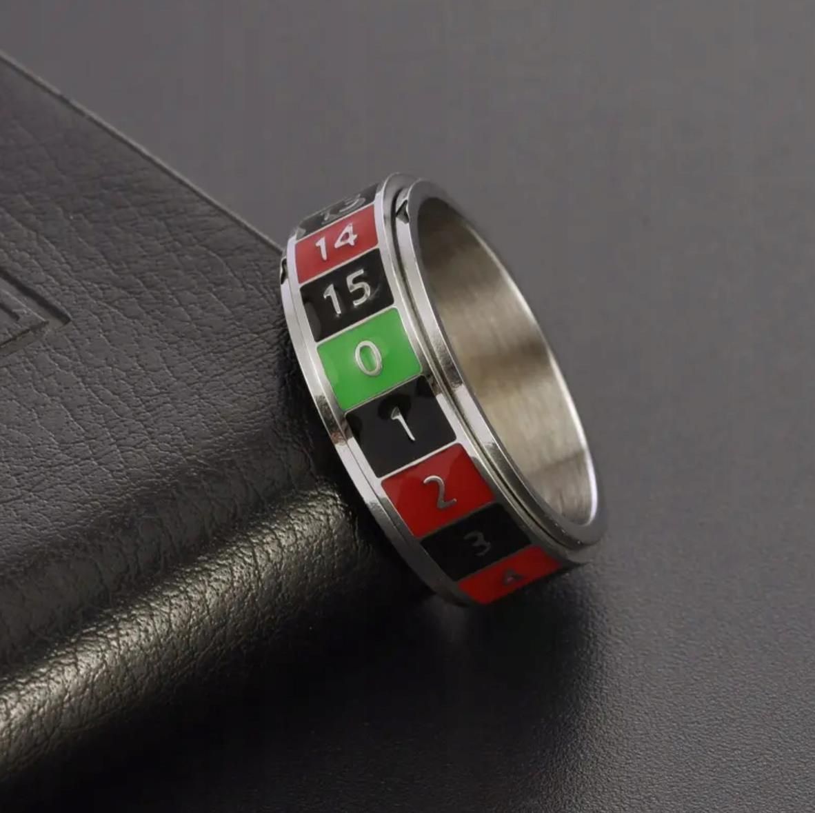 Srebrny Pierścionek Antystresowy Kasyno Ruletka Anxiety Ring Stres ...