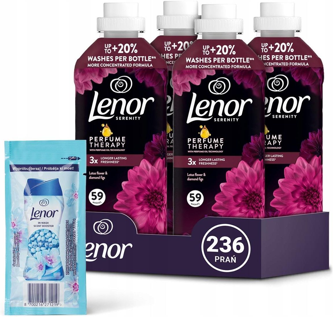 Lenor 4Xlenor Płyn Do Płukania Lotus Water & Diamond Figs 1,25L 236 ...
