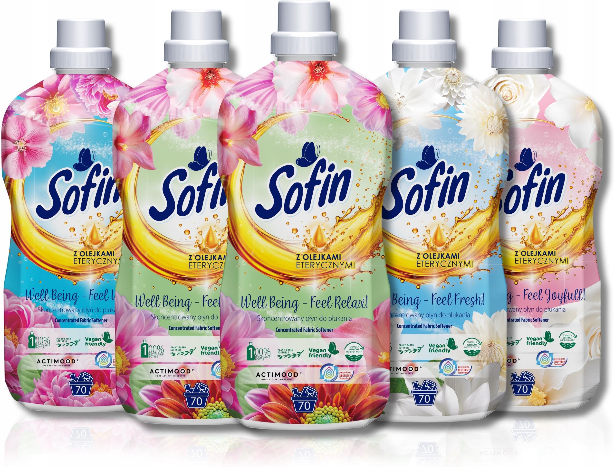 Sofin Płyn Do Płukania Tkanin Koncentrat Z Olejkami Mix 1,4L X 5szt ...