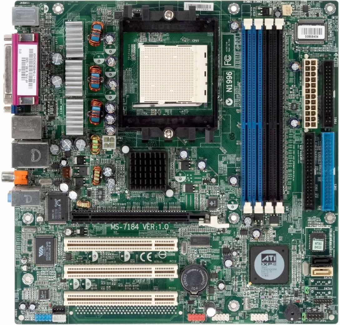 Podzespoły do laptopa HP Socket 939 Ddr PCIe Pci MS-7184 VER:1.0 ...