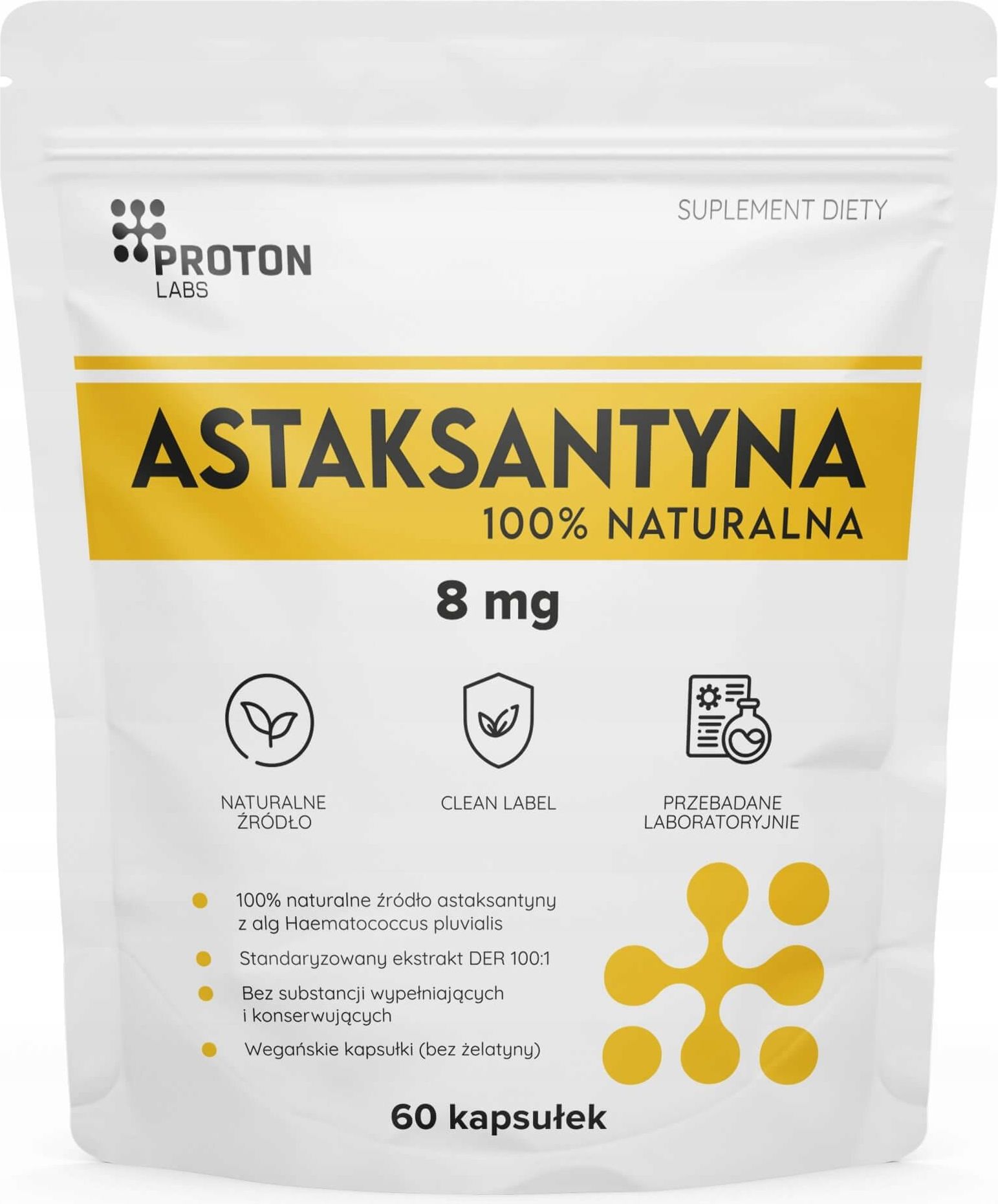 Protonlabs Proton Labs Astaksantyna 8mg 100% naturalna z Alg 60 ...