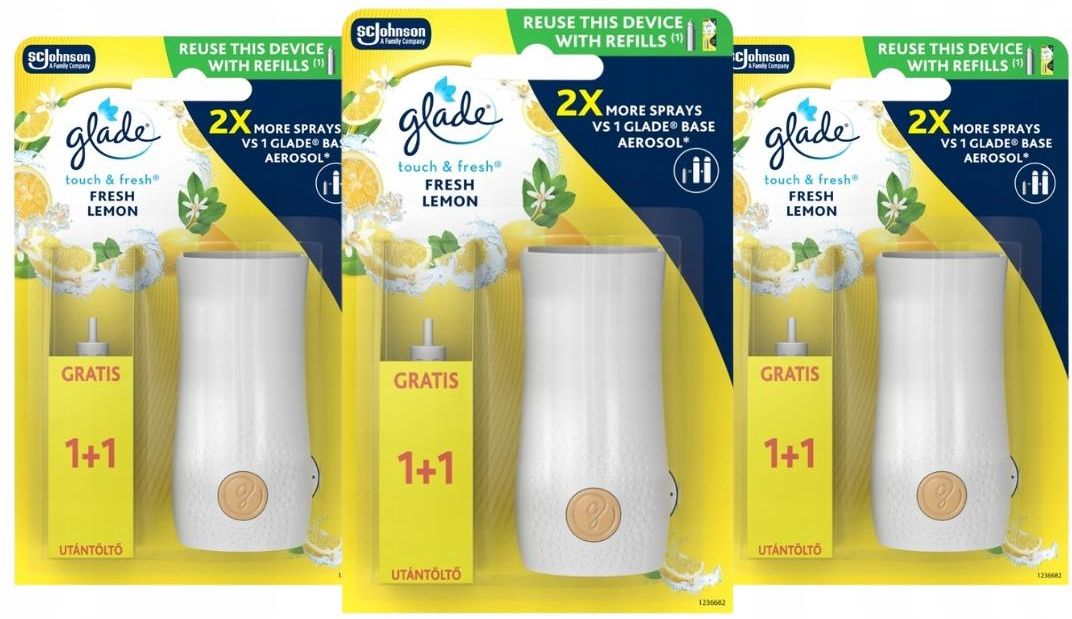 Glade Touch&Fresh Odświeżacz Powietrza Fresh Lemon Komplet 2X10Ml X3 ...
