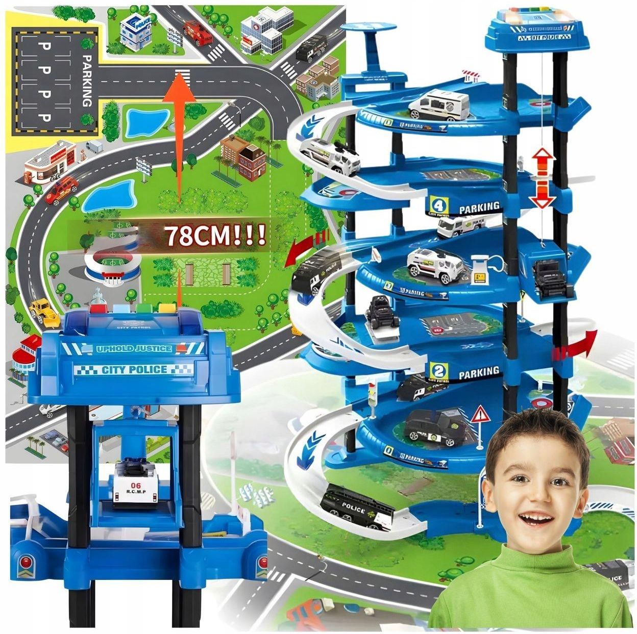 Garaż Samochodowy Dla Dziecka Parking Mata Miasto Drogi Duży Zestaw Xxl ...